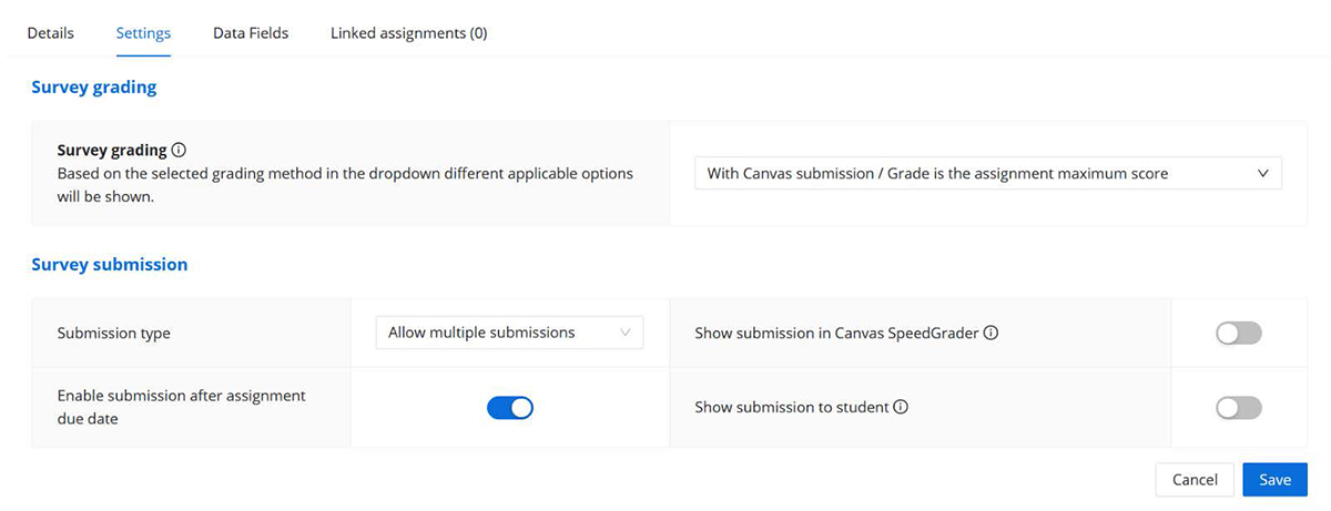 How To Add A Qualtrics Survey With Canvas Data To A Canvas Assignment The Office Of Learning