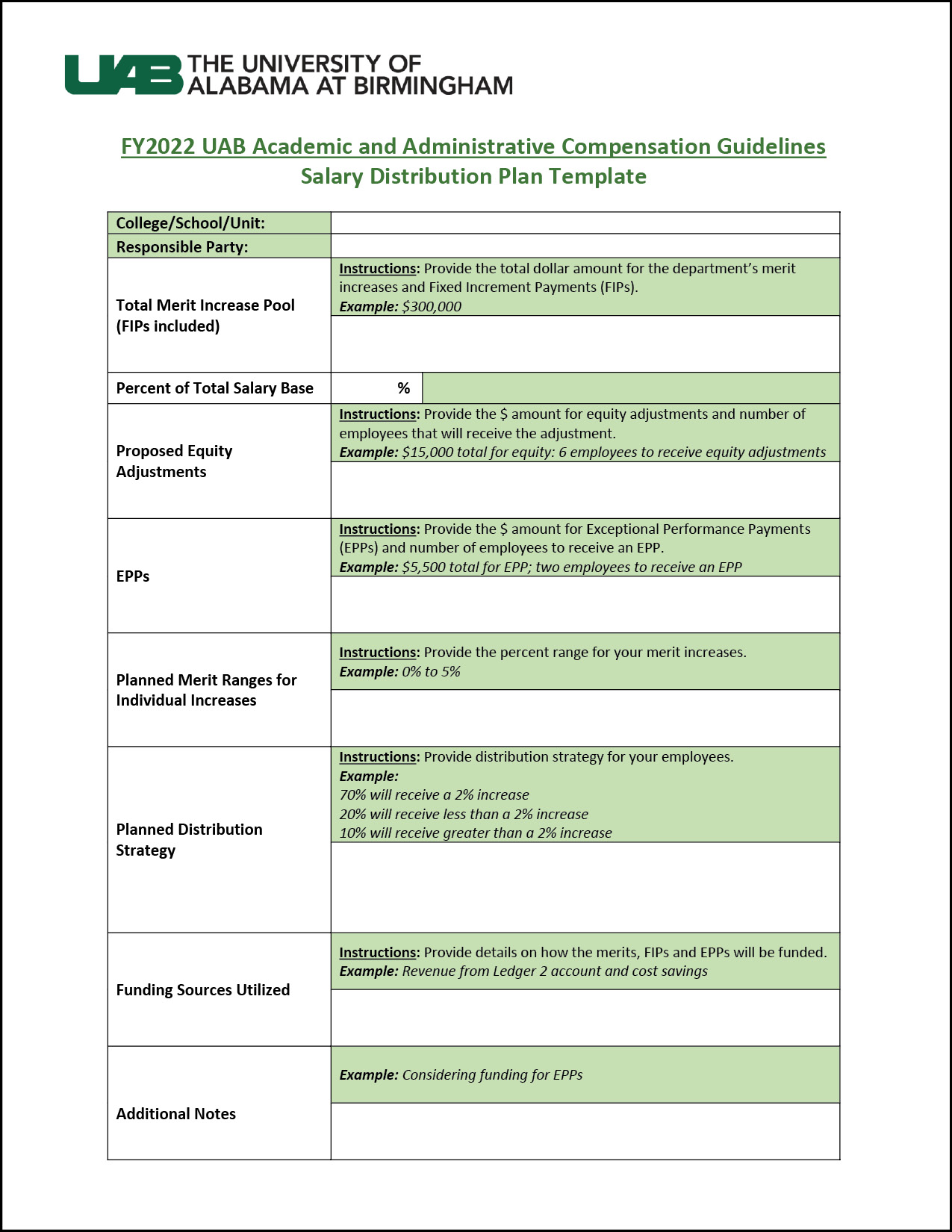 Compensation Forms - Human Resources | UAB