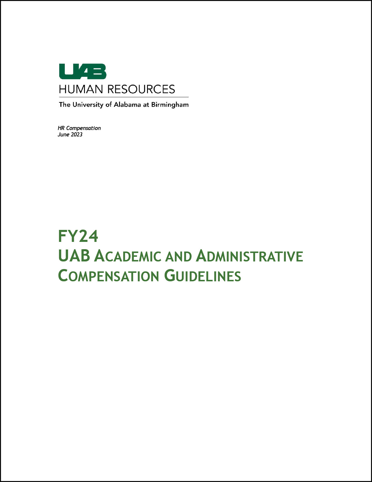 Compensation Guidelines - Human Resources | UAB