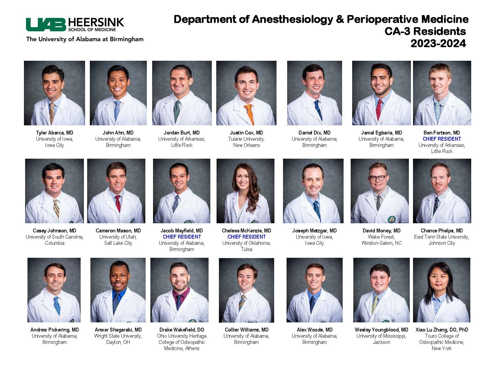 Our Residents - Anesthesiology and Perioperative Medicine