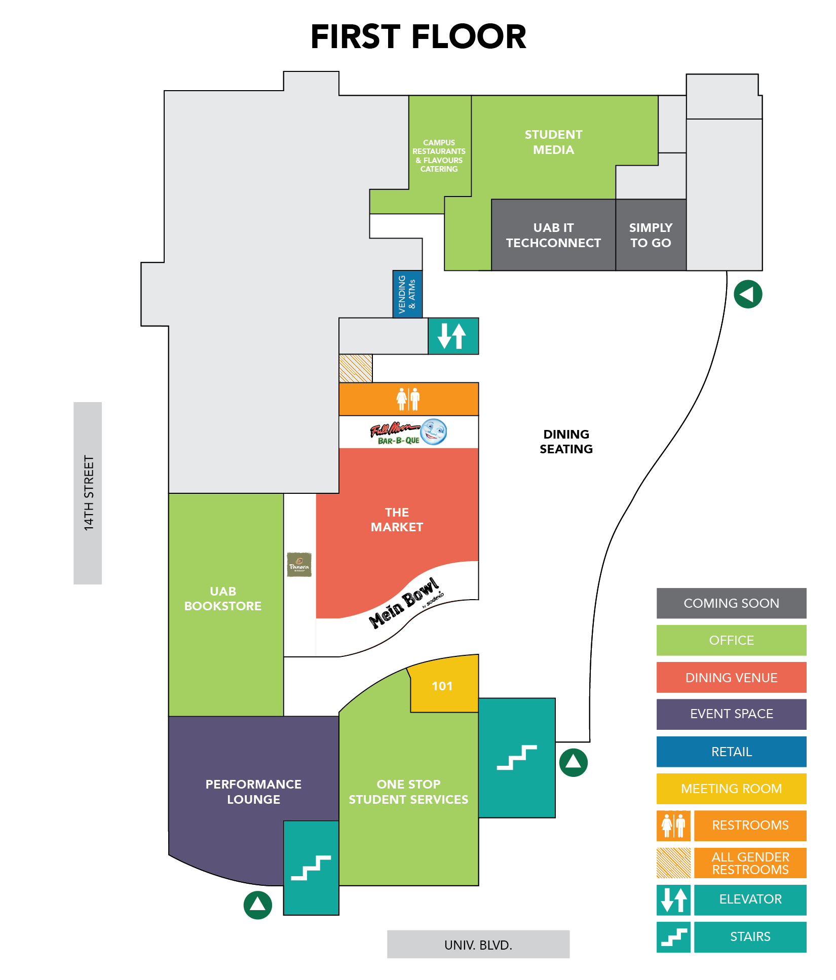 UAB - Student Affairs - Hill Student Center - Building Map