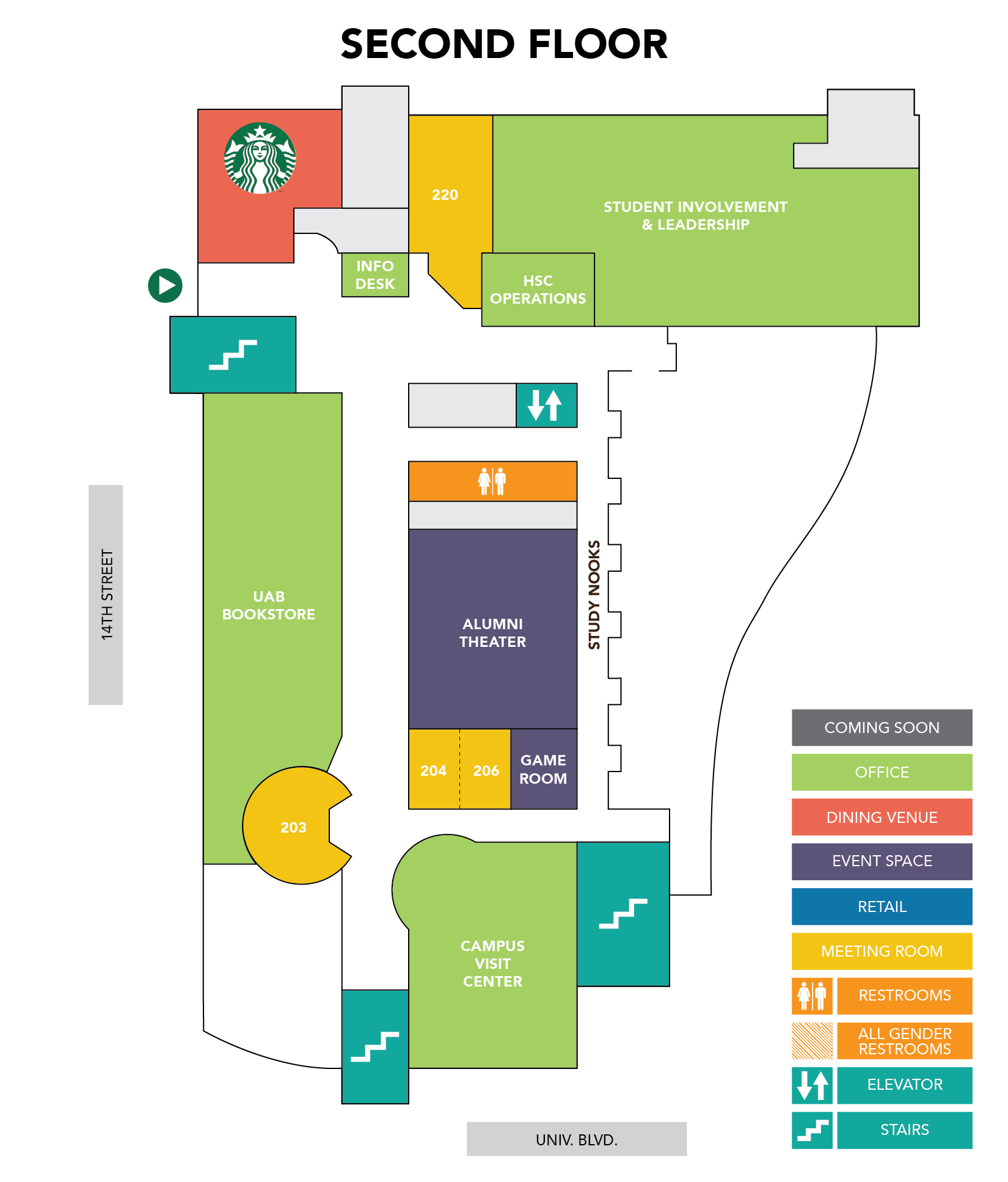 UAB - Student Affairs - Hill Student Center - Building Map